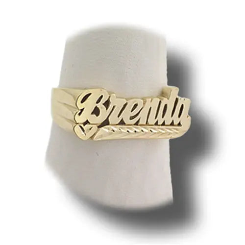 Custom Gold Name Plate Ring 10K or 14K gold | Personalized Name Rings ...