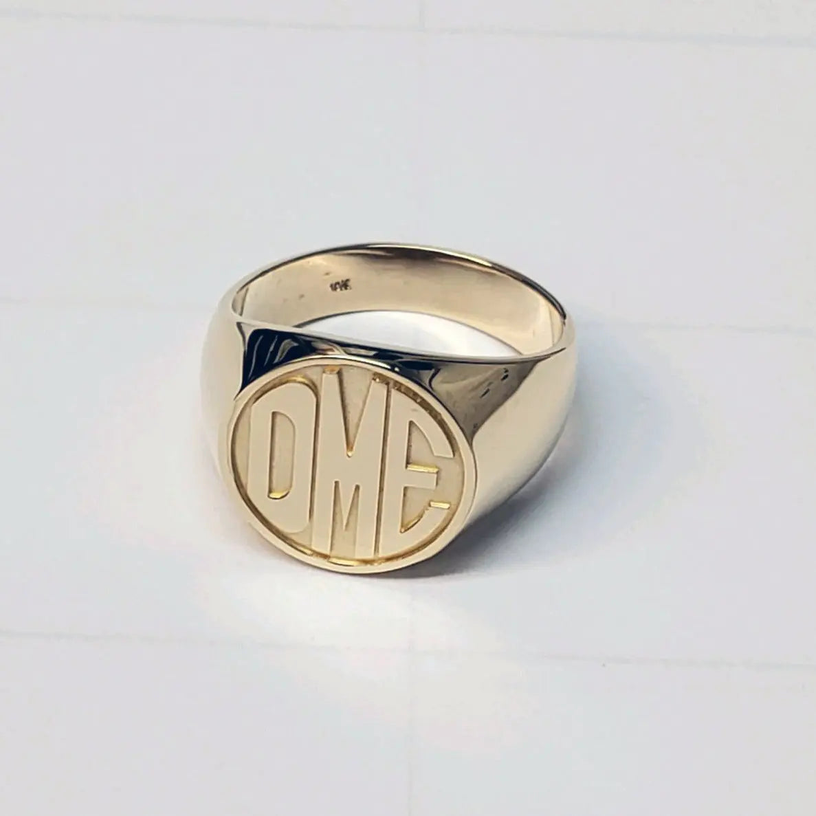 Block Monogram Signet Ring with Initials for Men Gold – NamePlateDepot
